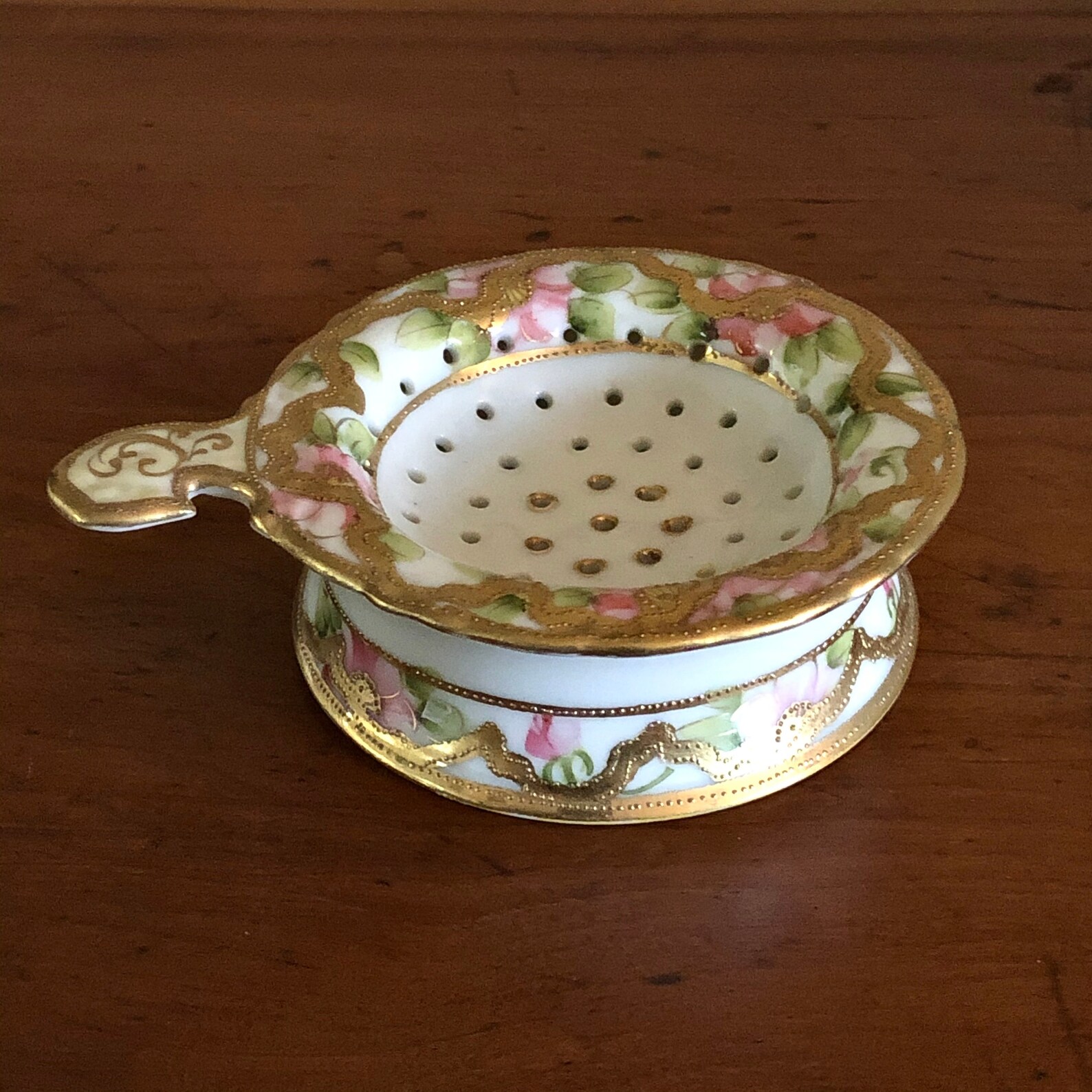 Antique Nippon Hand Painted White Porcelain Tea Strainer & - Etsy