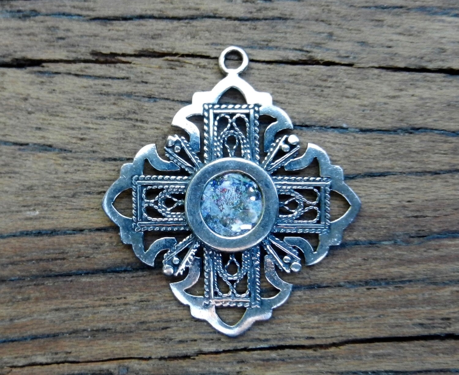 Vintage Hand Made Elegant Sterling Silver Cross With Delicate | Etsy