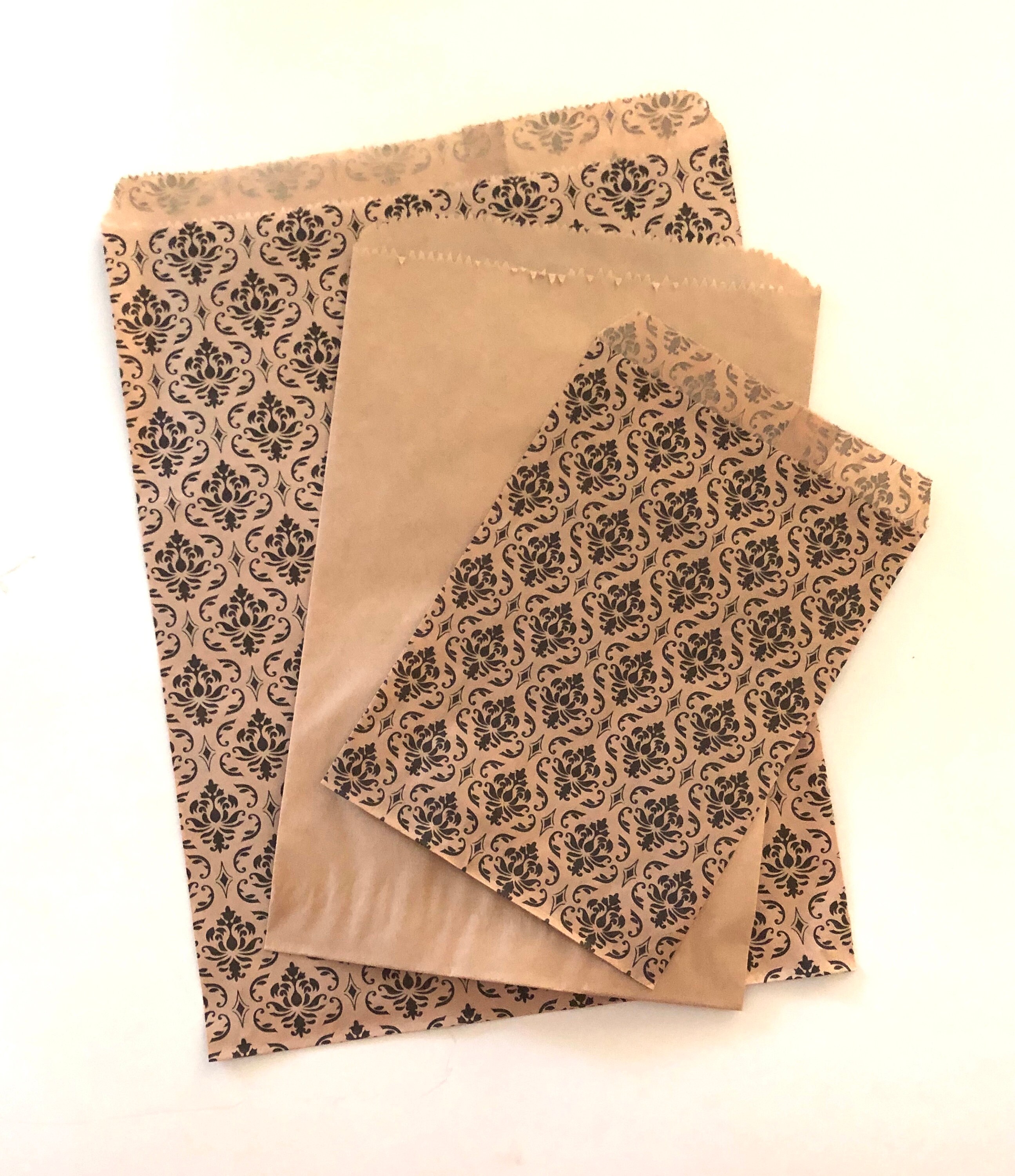 Assorted Lot of Black Damask Print Over Brown Kraft Paper and - Etsy