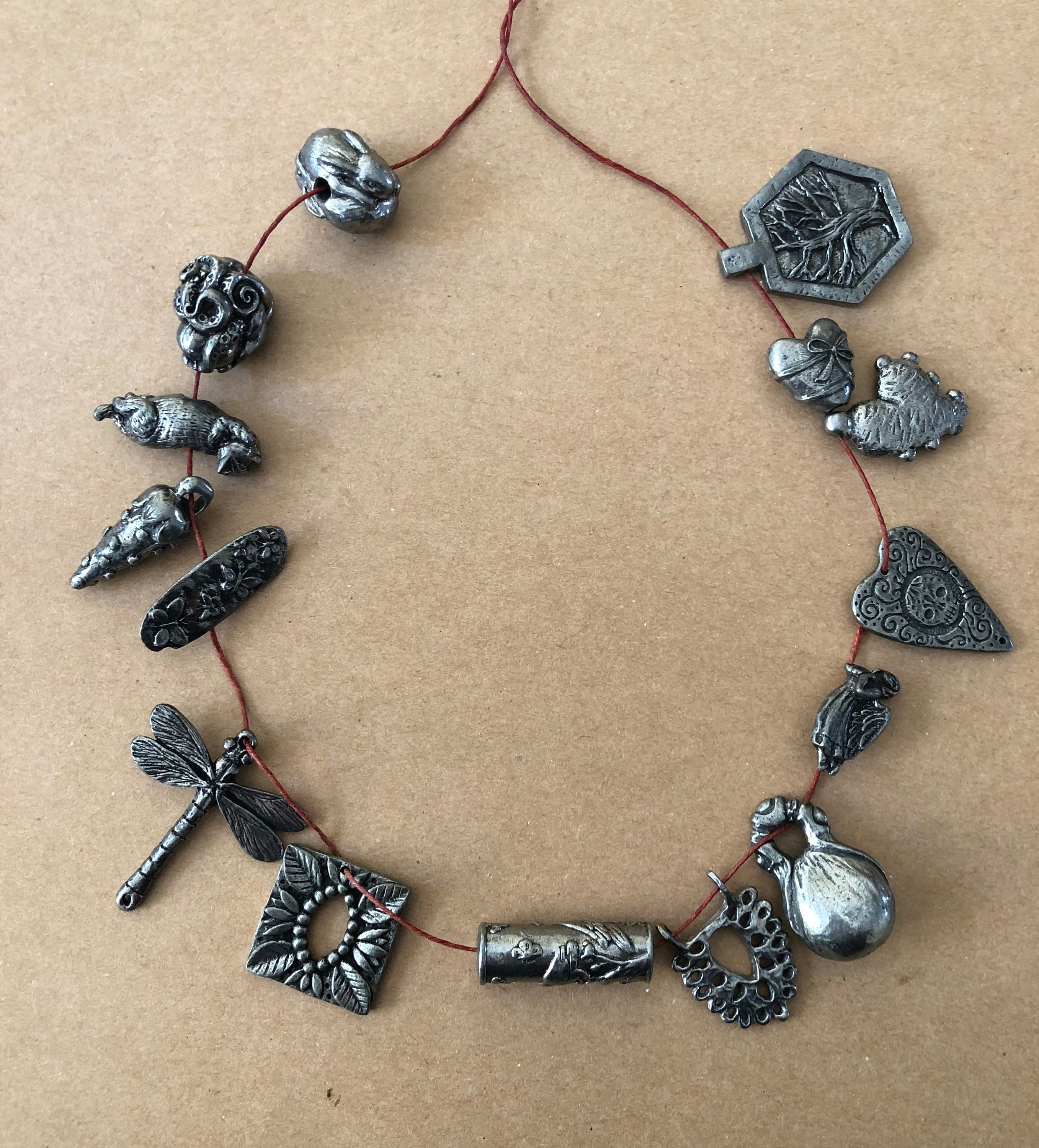 Assorted Cast Pewter Charms and Beads by Green Girl Studio - Etsy