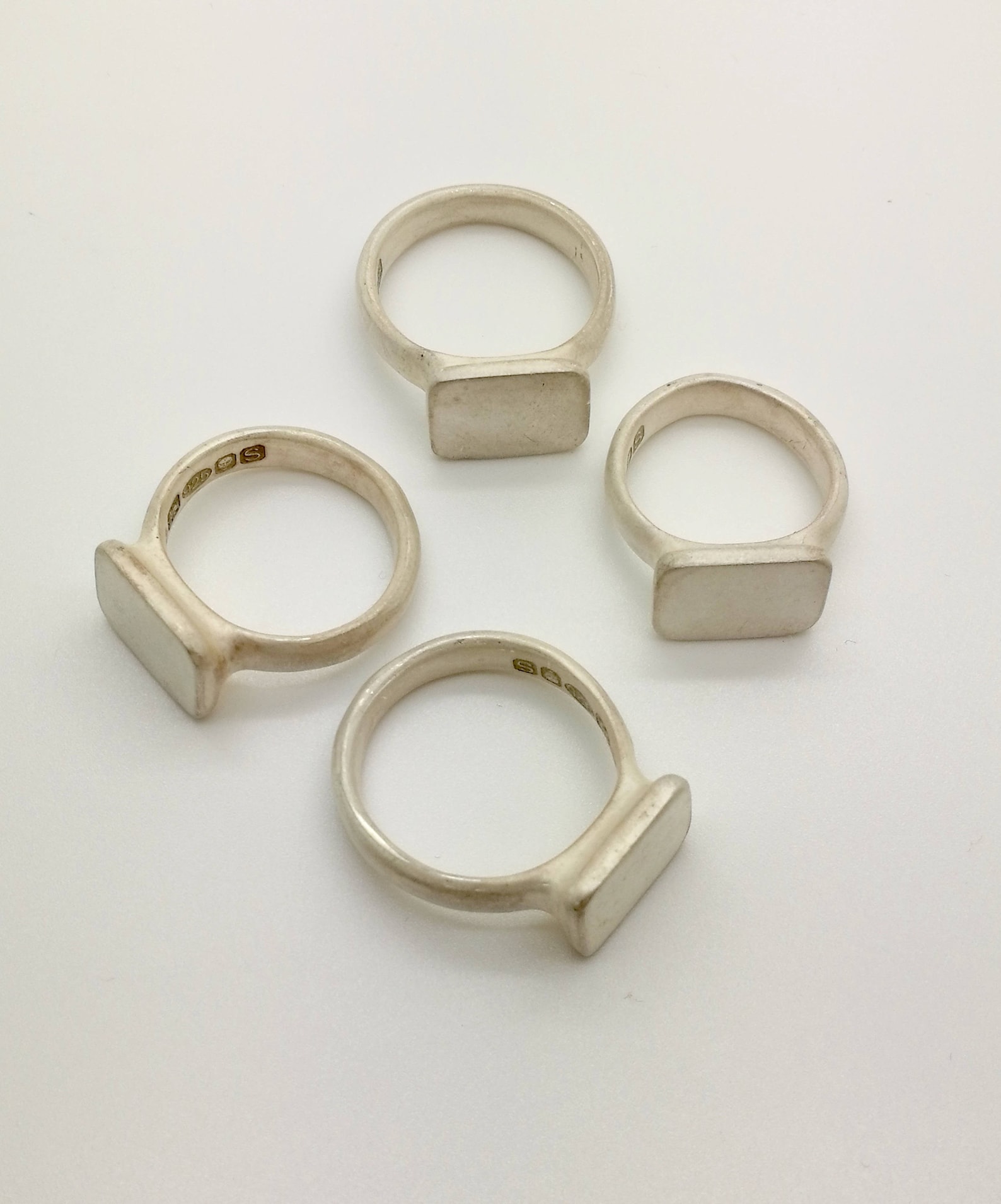 Roman Signet Rings Frosted Sterling Silver Hallmarked London - Etsy