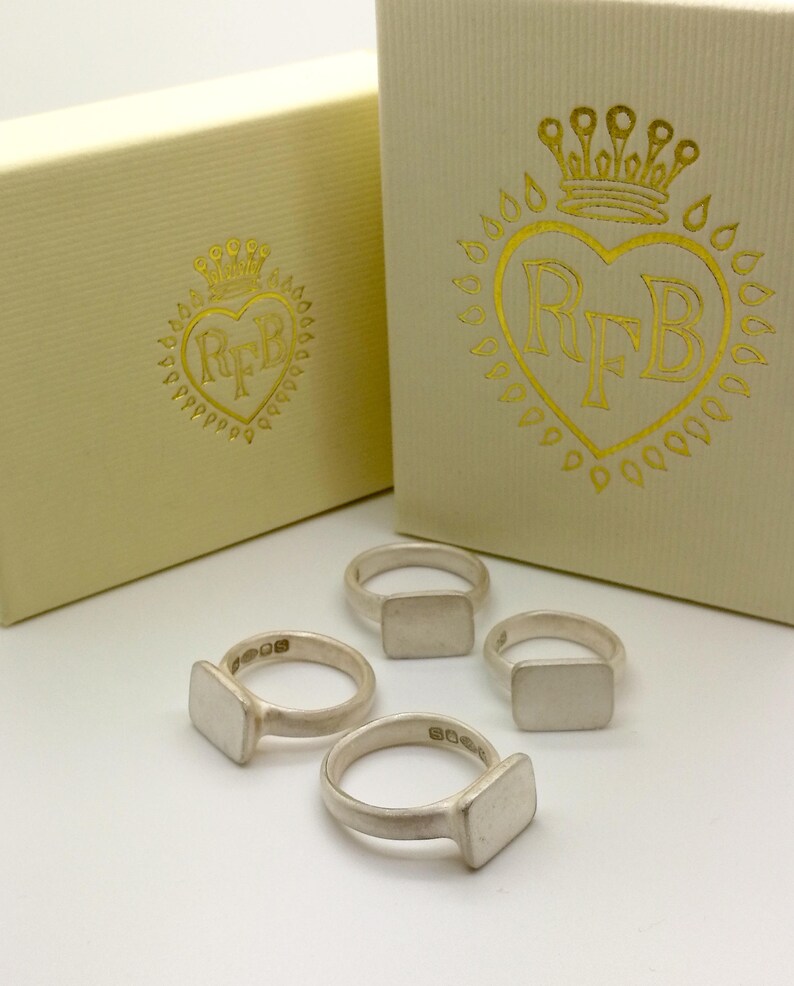 Roman Signet Rings Frosted Sterling Silver Hallmarked London - Etsy