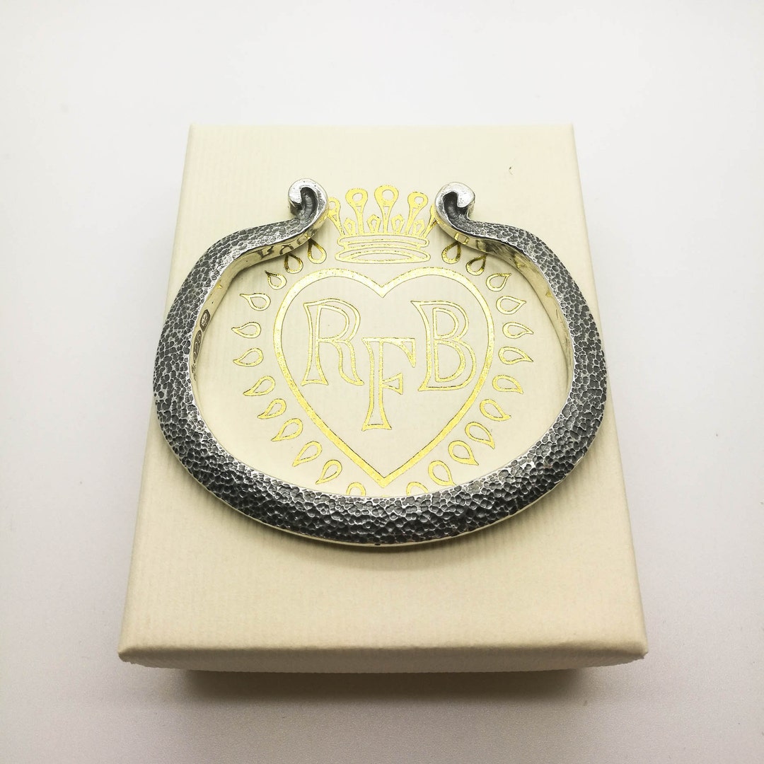 Sterling Silver Torque Bracelet Handmade Hammer Textured - Etsy