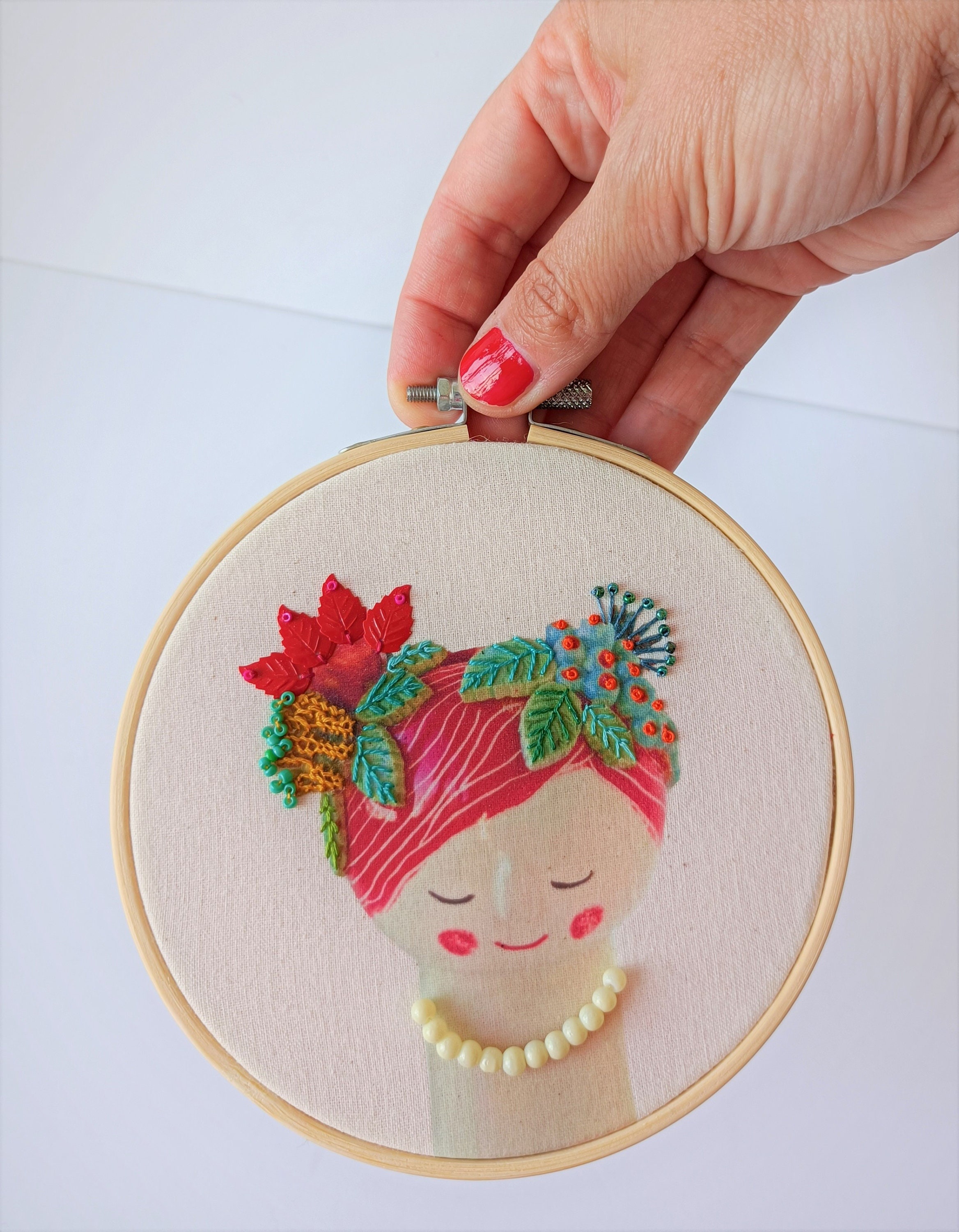 Ceramic Embroidery Flora Vase Wall Art Floral Embroidery - Etsy