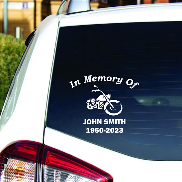 Motorcycle Memorial Window Decals - Etsy