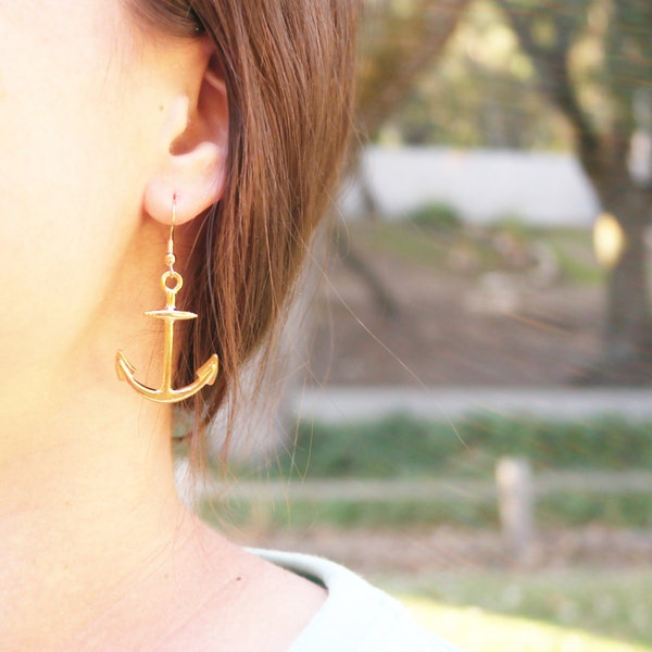Anchor Earrings - Etsy