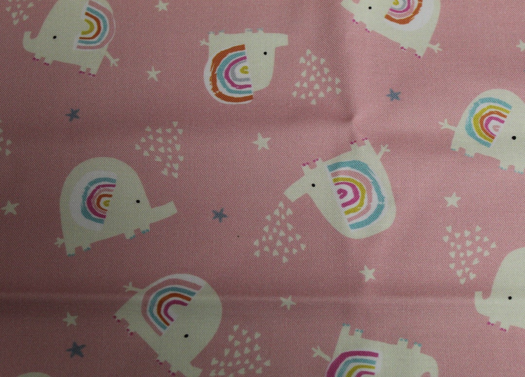 Rainbow Friends - Elephants on Pink by Dashwood Studio - Etsy UK