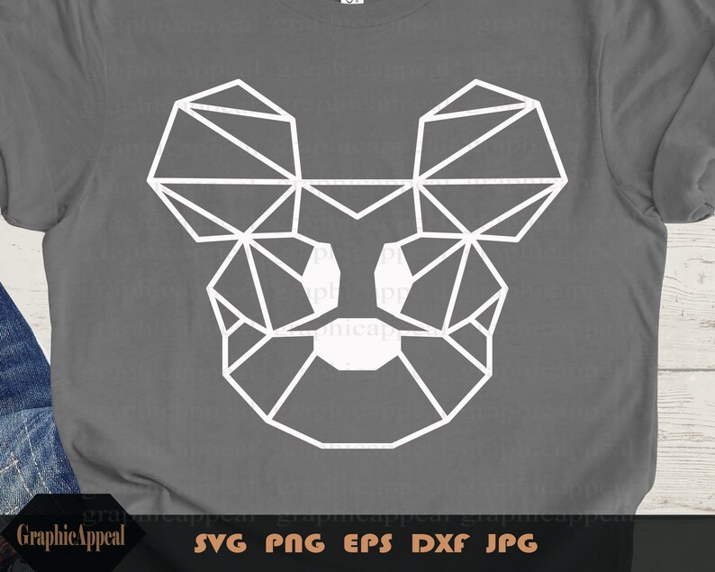 Geometric Mouse Outline SVG: Mickey Head Clipart (digital Download) - Etsy