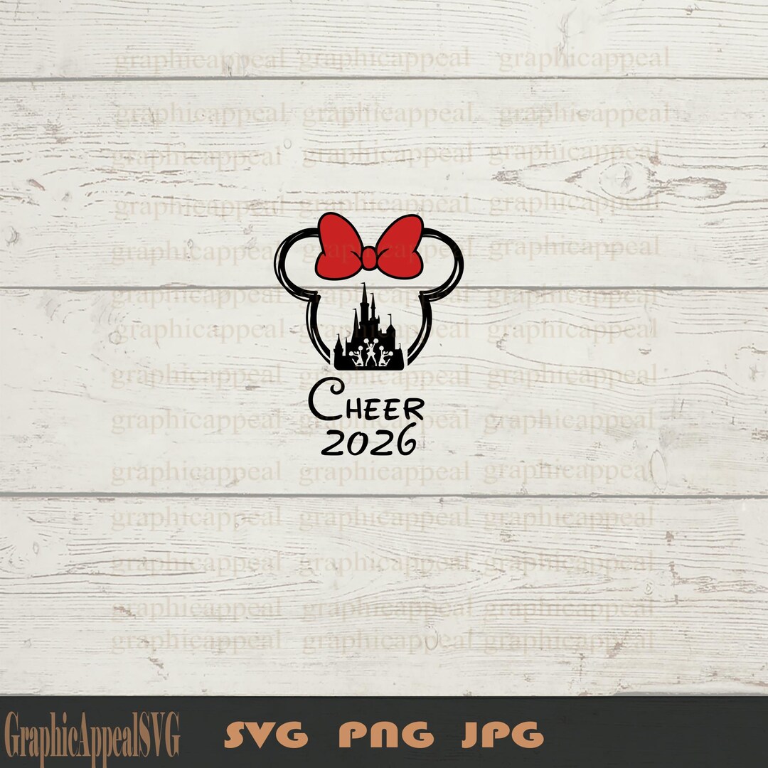 2026 Cheer Mouse SVG: Red Bow, Competition Team File (digital Download ...