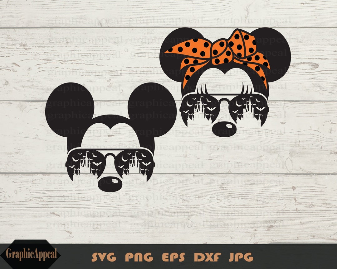 Halloween Mouse Ears SVG Bundle: Polka Dot Bandana, Castle Trip ...