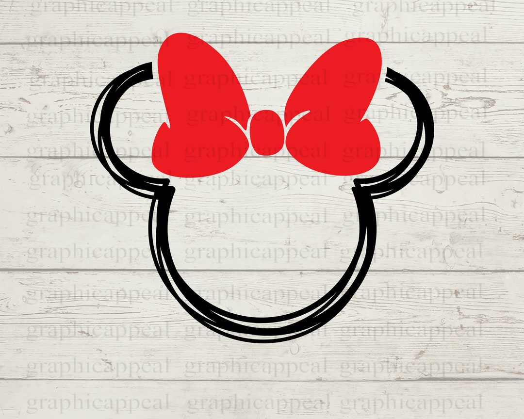 Mouse Ears Outline, SVG, Bow, Outline, Icon, Head, Clipart, Digital ...