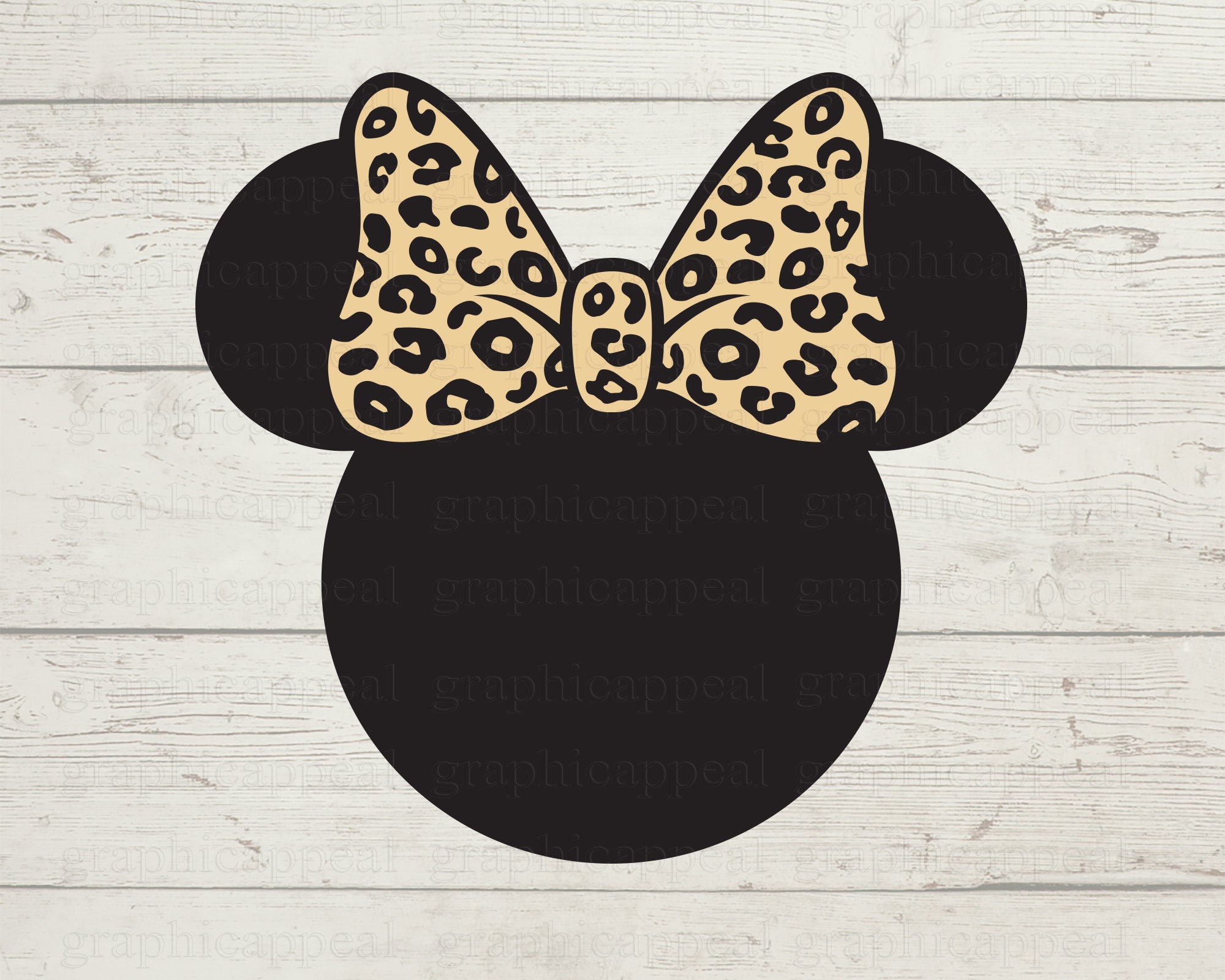 Leopard Print Minnie Head Clipart: Ears & Bow (digital Download) - Etsy