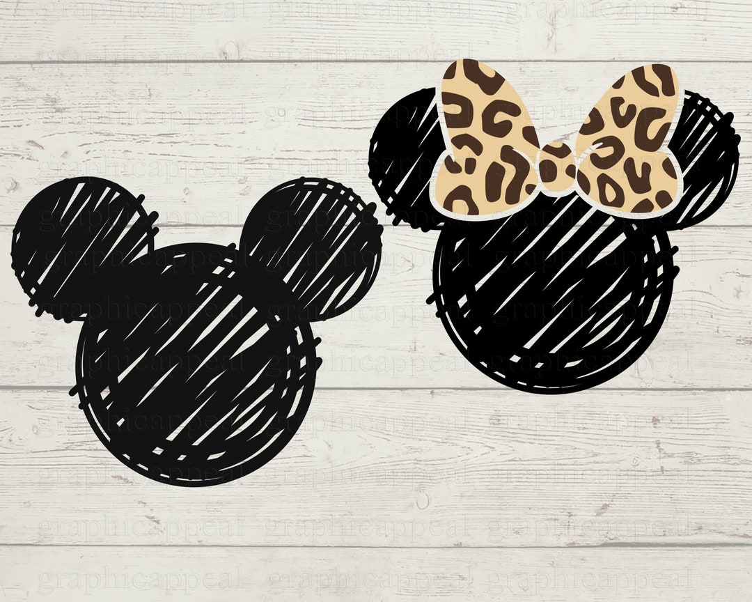 Minnie Mickey Doodle Bundle, Mouse Ears, Mickey Head, Minnie Head ...