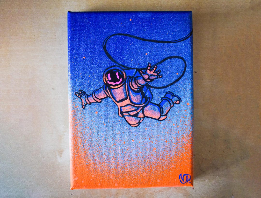 The Happy Spaceman Orange and Blue Psychedelic Trippy UV Reactive ...
