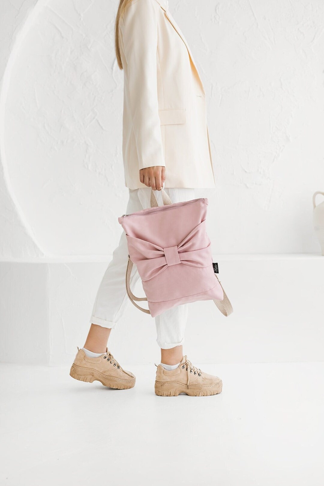 Pink Women Backpack, Laptop Backpack, Denim Bag - Etsy