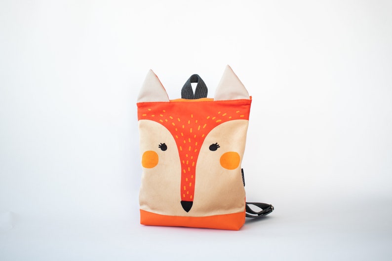 Fox Backpack Toddler Backpack Children Backpack Printed Fox | Etsy