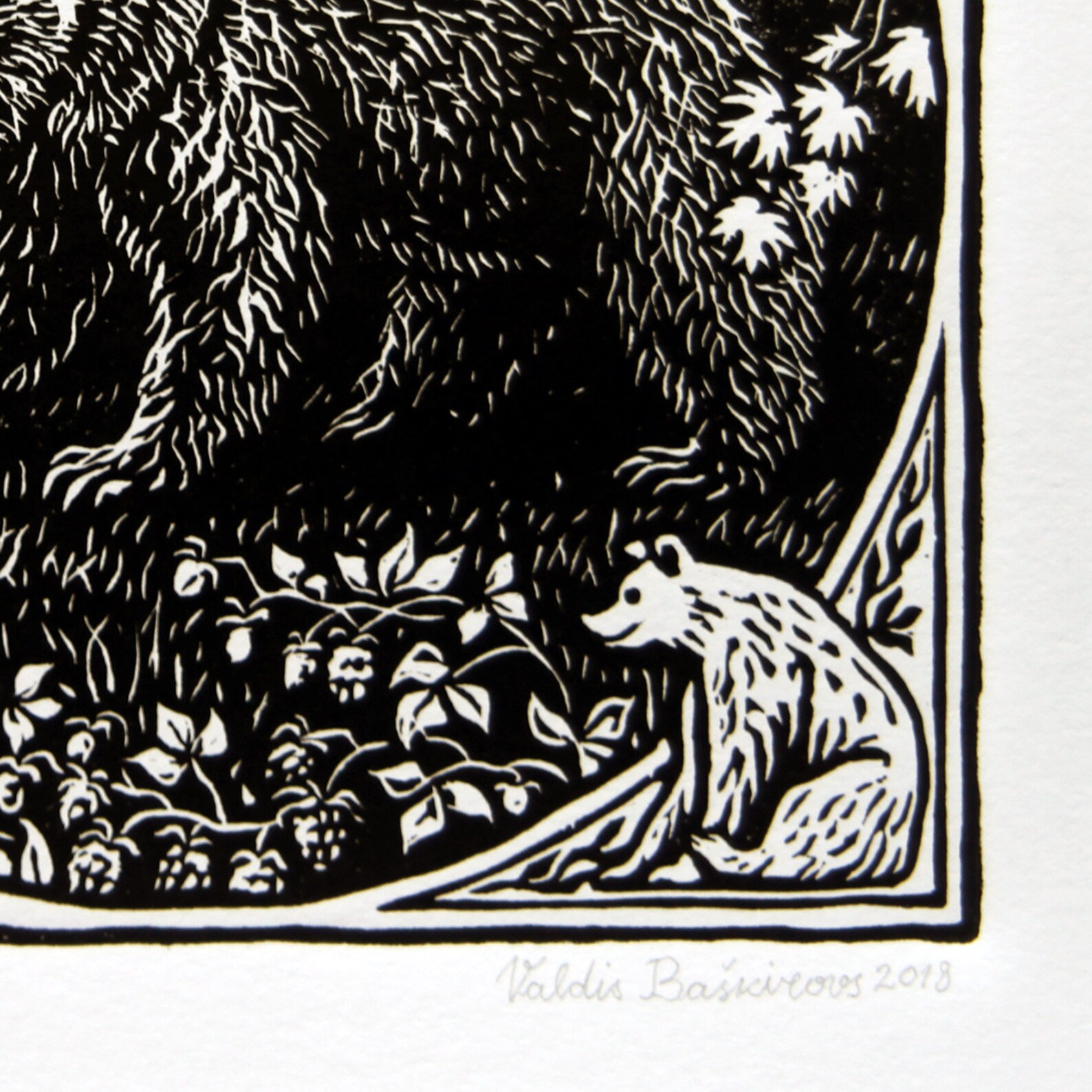 Bear Linocut Print Linoleum Block Print Wall Art. | Etsy