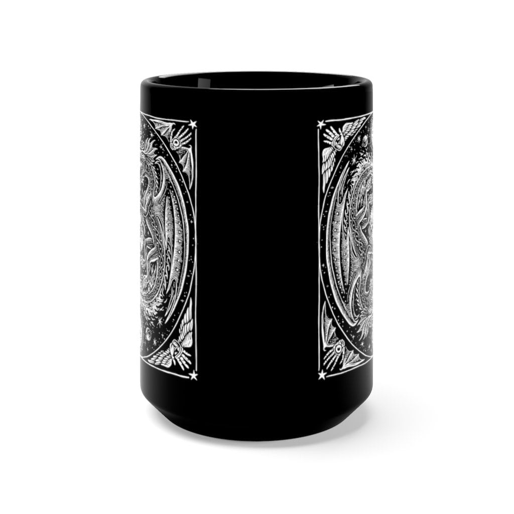 Dragon Phoenix Alchemy Ouroboros Black Mug. Griffin - Etsy