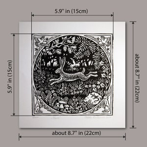 Hare, Rabbit, Bunny Linocut Print. - Etsy