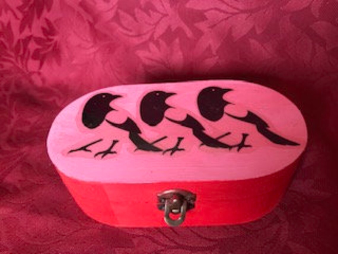 Individual Hand Painted Box, Magpie Message. Engagement. Love Message ...