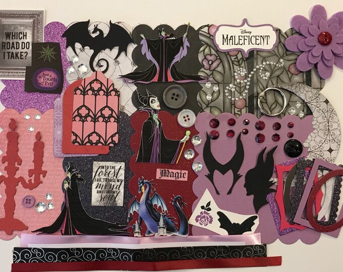 Disney Maleficent Custom Chipboard Mini Book Album DIY Kit Scrapbooking ...