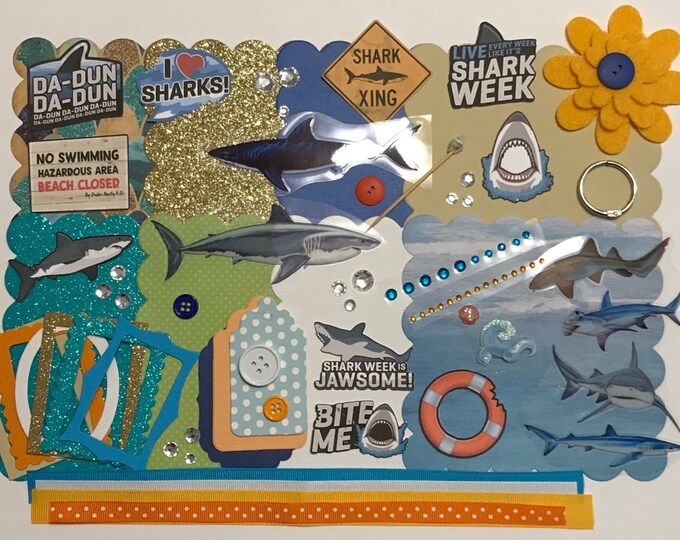 Shark Week Custom Chipboard Mini Book Album DIY Kit - Etsy