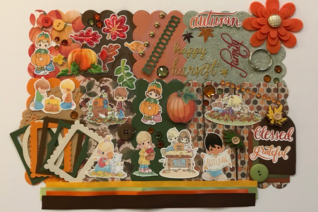 Precious Moments Fall Autumn Custom Chipboard Mini Book Album DIY Kit ...