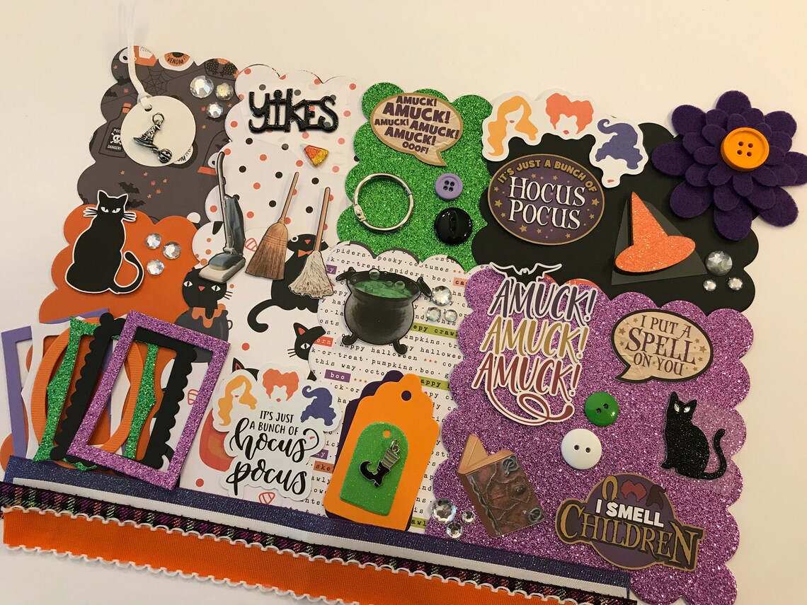 Hocus Pocus Halloween Custom Chipboard Mini Book Album DIY Kit | Etsy