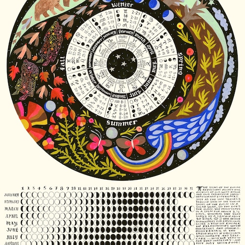 Lunar Calendar 2023 Sticker Moon Phase Tracking Sticker - Etsy