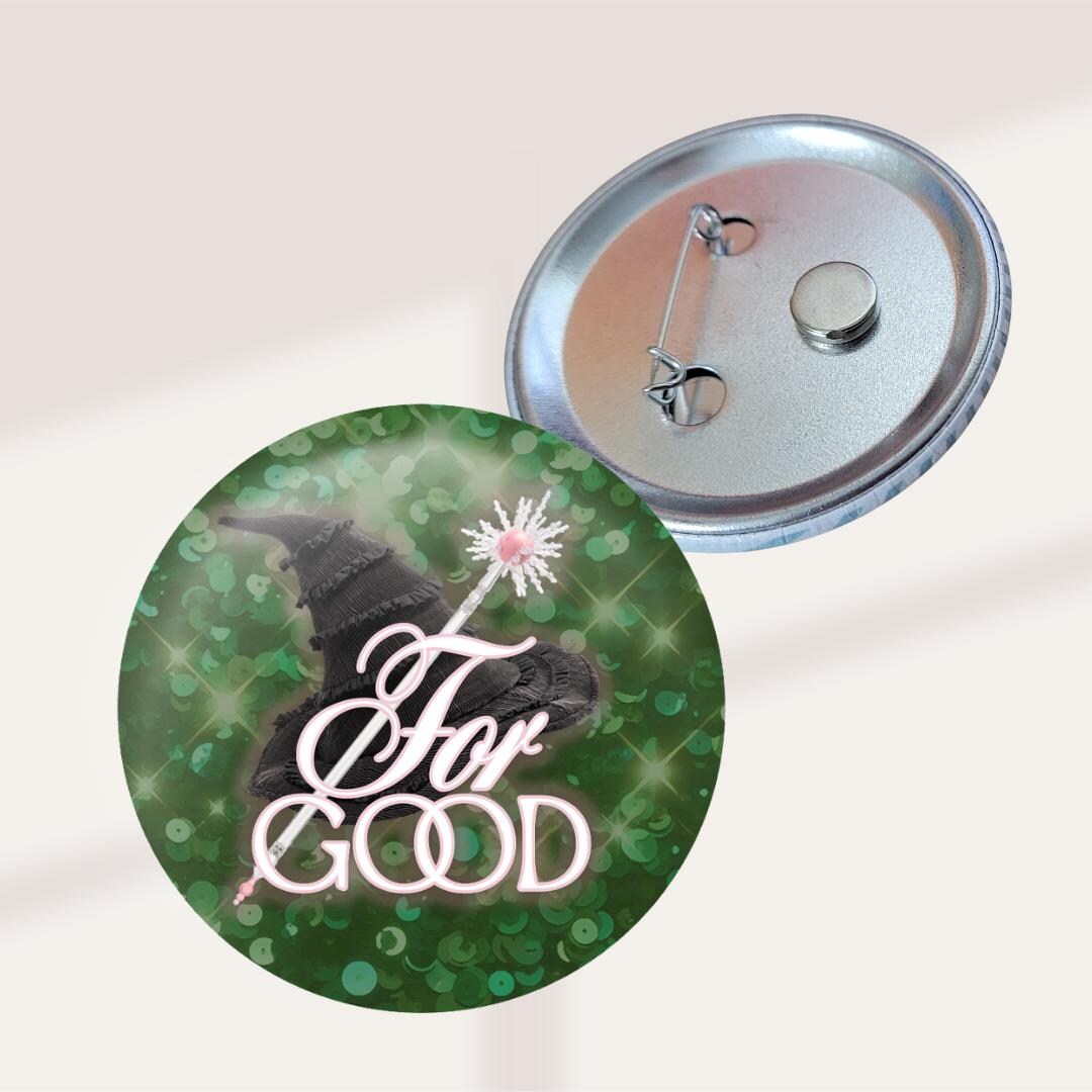 For Good Hat & Wand Pin | Wicked Movie Inspired Pin‑back Button, Wicked ...