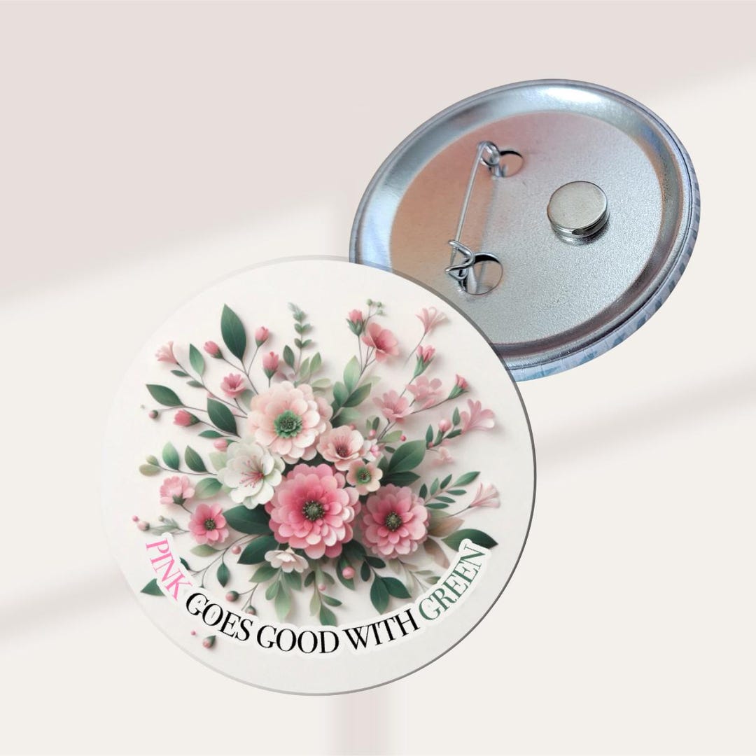 Pink Goes Good With Green Pin | Wicked Movie Inspired Pin‑back Button ...