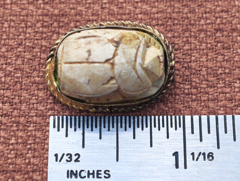 Ancient Egyptian Scarab Pin With Hieroglyphics - Etsy