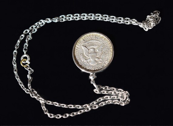 1967 JFK Half-Dollar on Silvertone Chain - Gem