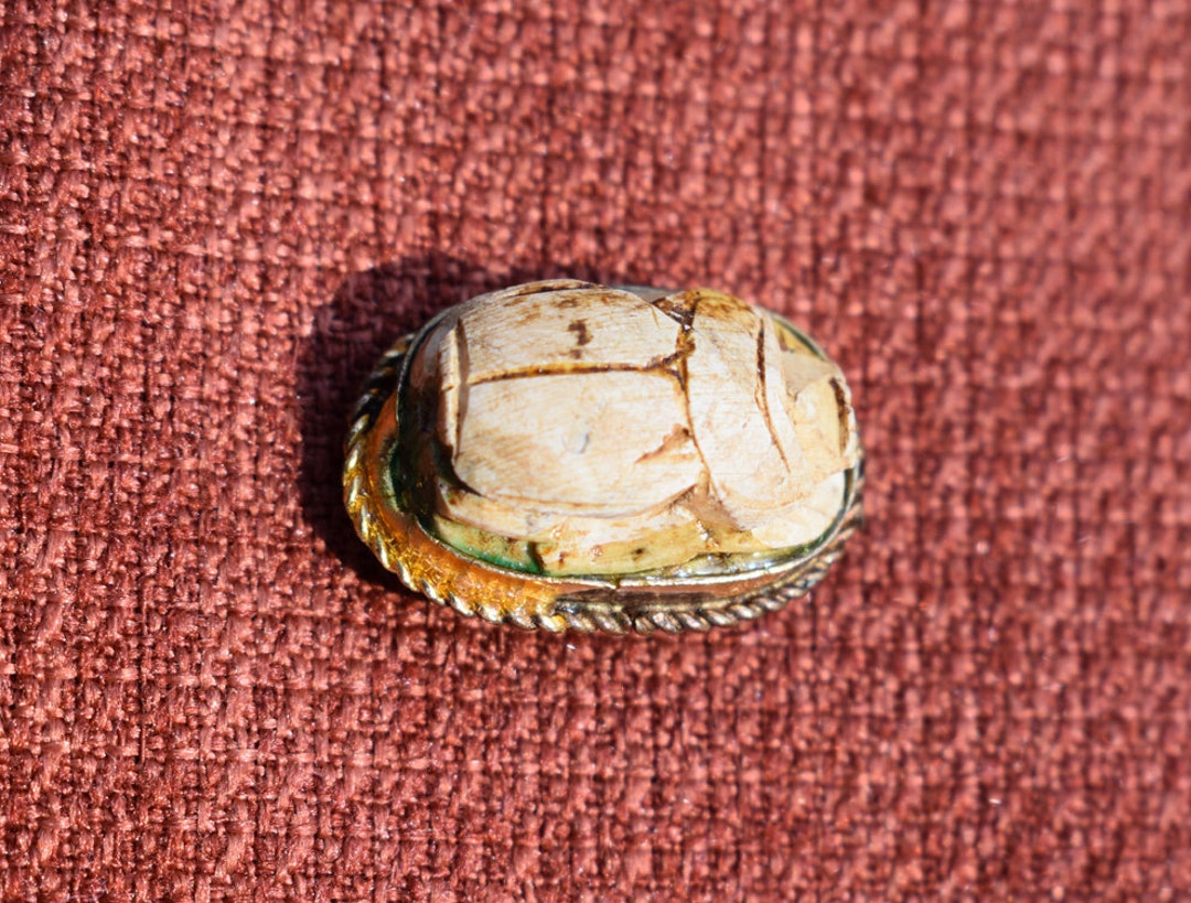 Ancient Egyptian Scarab Pin With Hieroglyphics - Etsy