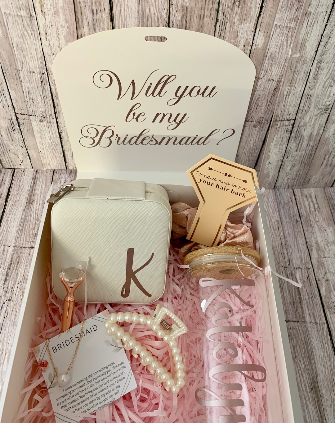 Personalized Bridesmaid Gift Box, Jewelry Box, Iced Coffee Glass - Etsy