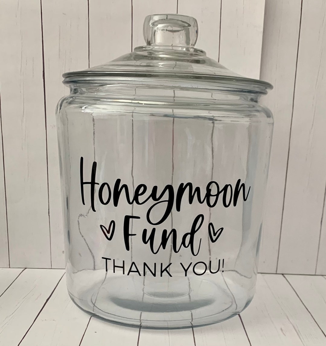 Honeymoon Fund Jar Decal: Wedding Shower Gift - Etsy