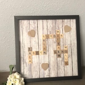 Family Frame, Scrabble Wall Art, Personalized Frame, Scrabble Frame ...
