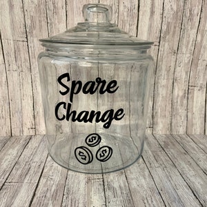 Spare Change Decal, Money Jar Label Decal, Jar Decal, Keep the Change ...