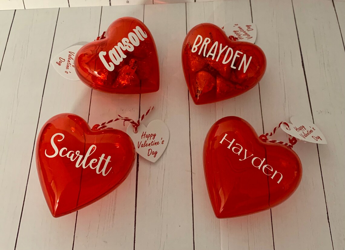Personalized Valentine’s Fillable Red Plastic Heart, Personalized ...