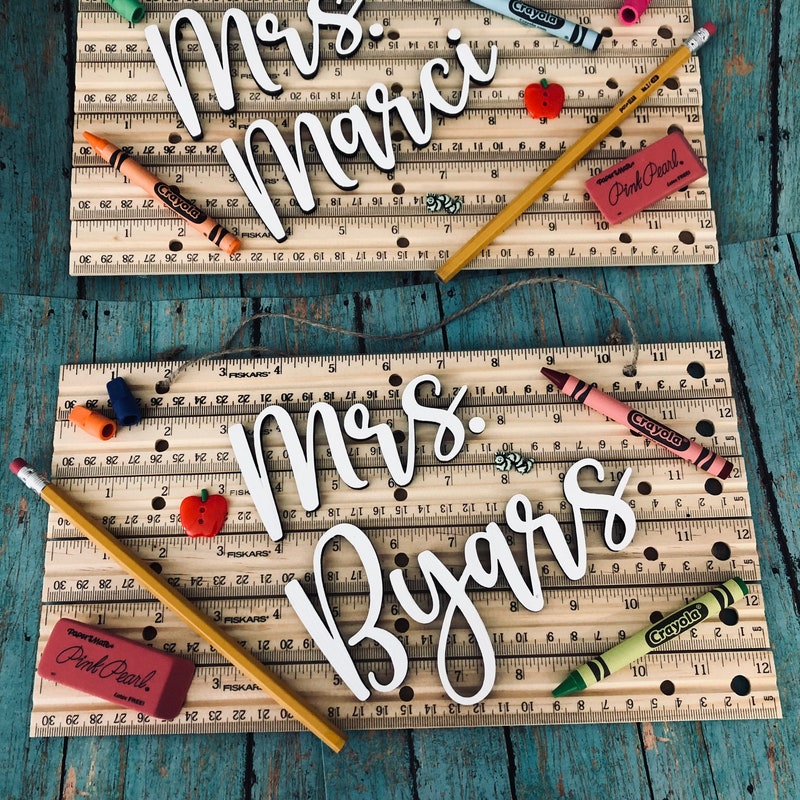 Teacher Ruler Sign - Etsy