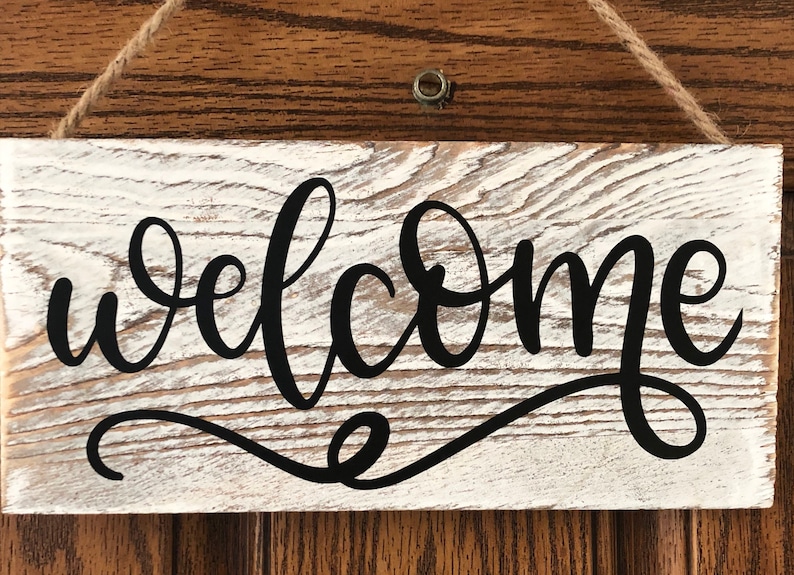 Welcome Vinyl Decal: Farmhouse Front Door Sign - Etsy