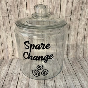 Spare Change Decal, Money Jar Label Decal, Jar Decal, Keep the Change ...