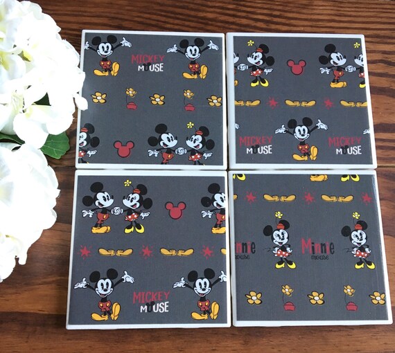 Mickey Mouse Minnie Mouse coasters Disney theme coasters | Etsy
