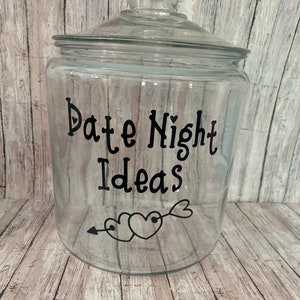 Date Night Ideas Jar Decal, Couples Date Night Decal, Wedding Decal ...