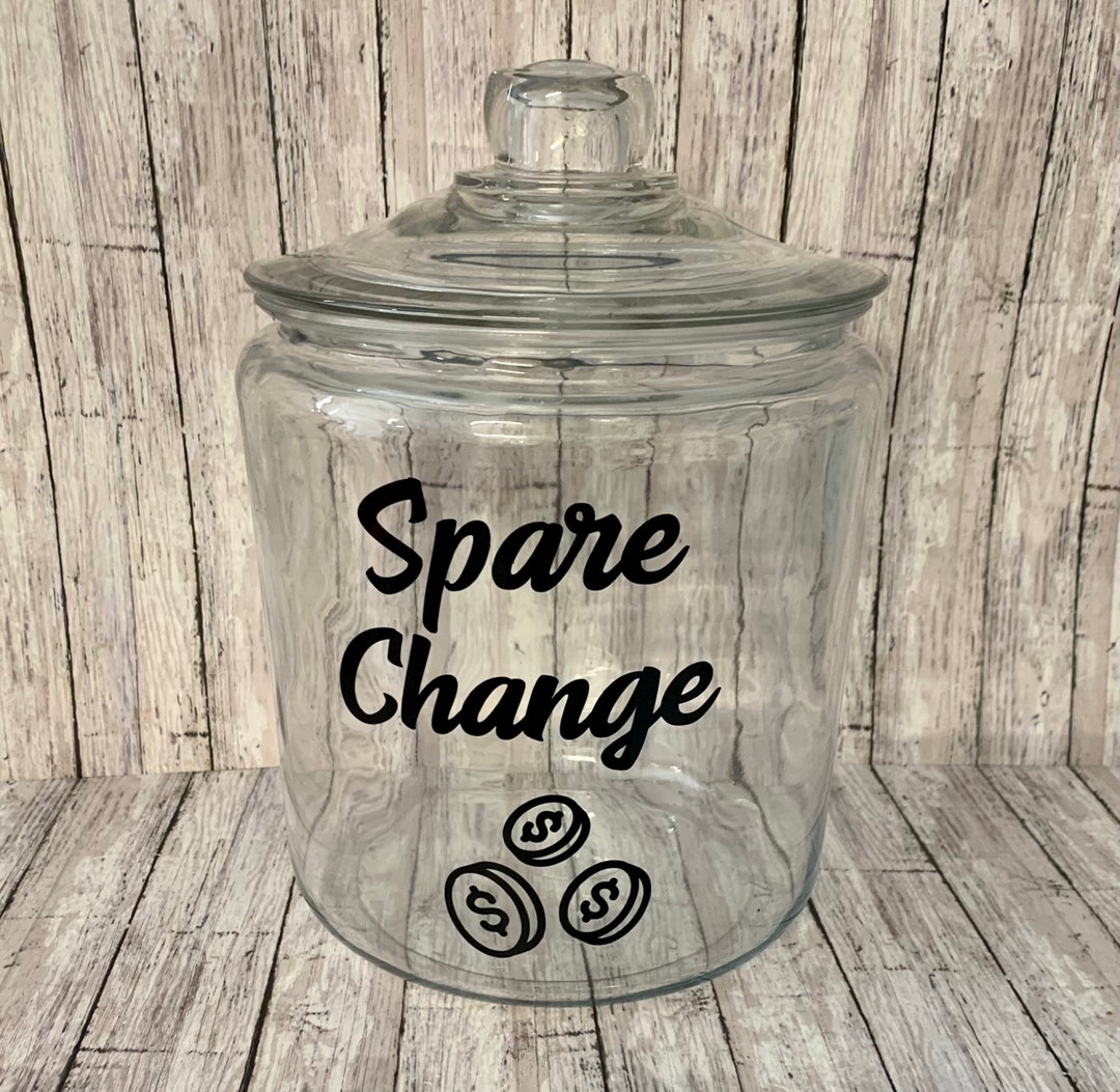 Spare Change Decal, Money Jar Label Decal, Jar Decal, Keep the Change ...
