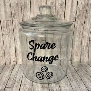 Spare Change Decal, Money Jar Label Decal, Jar Decal, Keep the Change ...