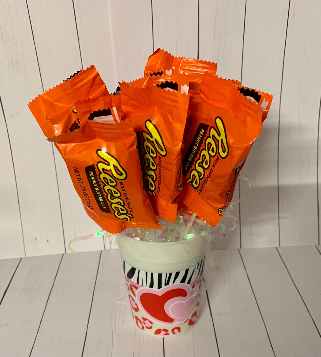 Reeses Mini Candy Bouquet, Valentines Day Gift Candy Bouquet, Candy ...