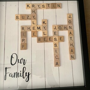 Family Frame, Scrabble Wall Art, Personalized Frame, Scrabble Frame, Scrabble Tiles - Etsy