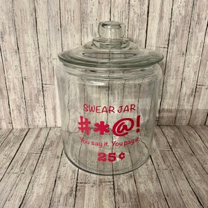 Swear Jar Decal, Swear Jar Savings, Jar Decal, Swear Jar Piggy Bank, Permanent Vinyl Decal ...