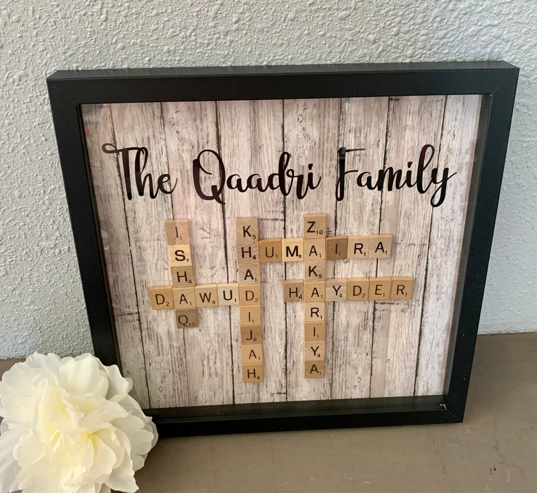 Family Frame Scrabble Wall Art Personalized Frame Scrabble - Etsy
